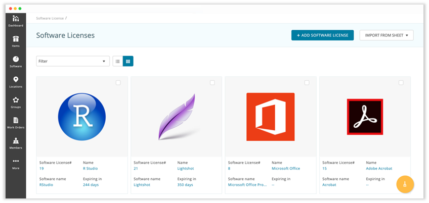 Software License Management Tool - EZOfficeInventory